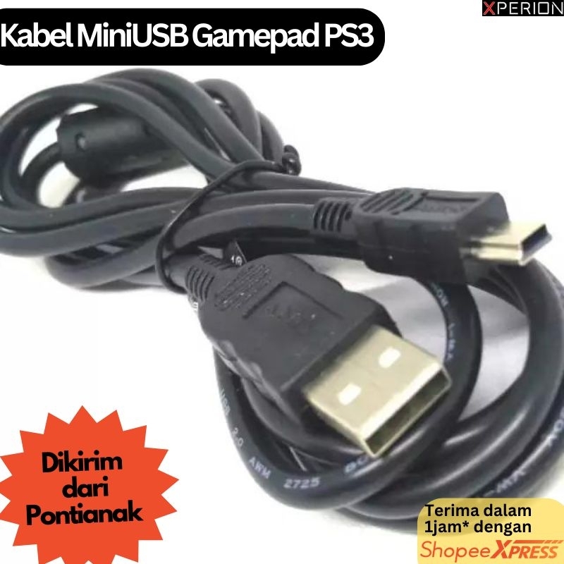 Jual Kabel cas stick /gamepad PS3 1.5m / universal MiniUSB original ...