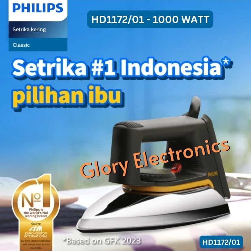 Jual Strika Philips HD1172 Setrika Philips HD 1172 Gosokan Philips HD ...