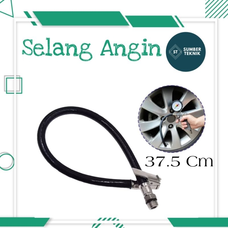 Jual Selang Tire Air Inflator Gun Kepala / Selang Pompa Angin Ban 37.5 Cm Drat 12.5 mm | Shopee ...