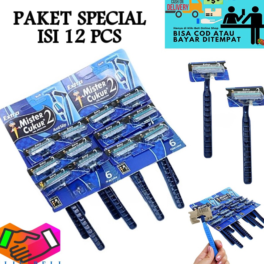 Jual Dijamin Senang PAKET SPECIAL ISI 12 PCS Razor Mister Cukur 2 Mata ...