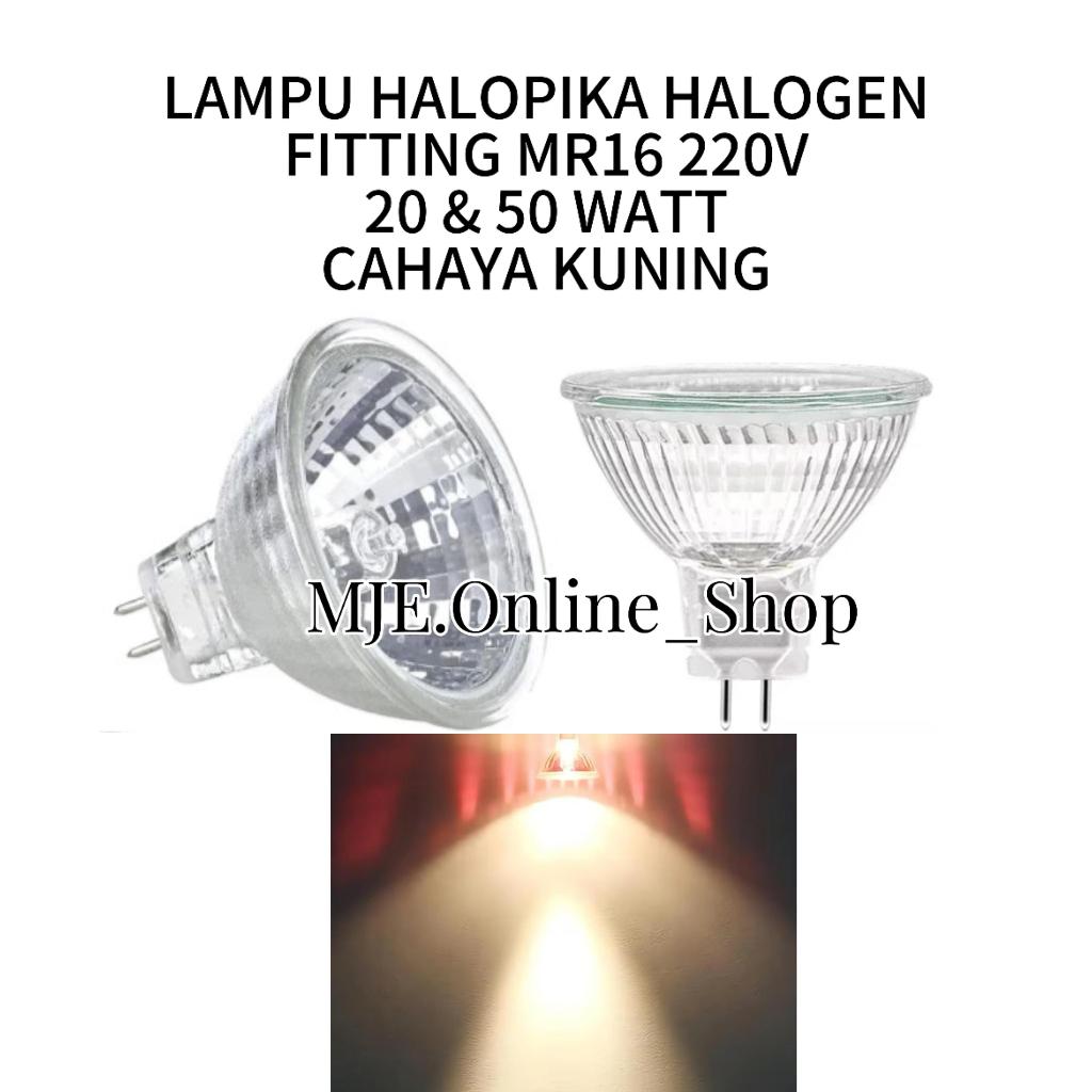 Jual LAMPU HALOPIKA HALOGEN FITTING MR16 220V 20/50 WATT | Shopee Indonesia