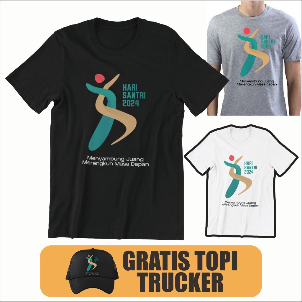 Jual BA258 Kaos Gratis Topi Hari Santri Nasional 2024 - Tema HSN 2024 ...
