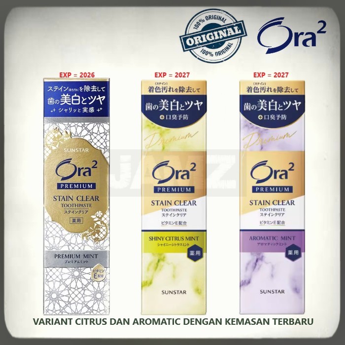 Jual SUNSTAR Ora2 PREMIUM STAIN CLEAR Toothpaste 100Gr Pasta Gigi Untuk Perokok Kopi Teh ...