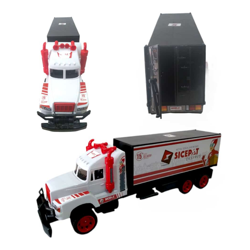 Jual Mainan Mobil Truck Box Cargo Pengangkat Barang Paket Mobil Truck ...