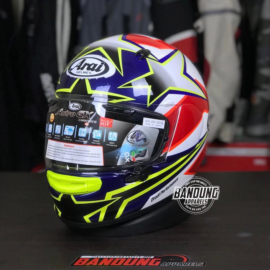 Jual Helm Full Face Arai Astro GX Star & Stripe Yellow Glossy SNI ...