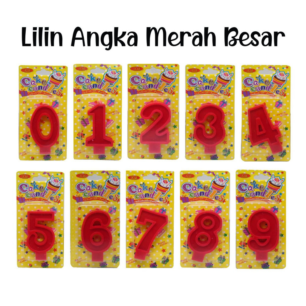 Jual Lilin Angka Merah Besar | Lilin Ulang Tahun Warna Merah (Harga ...