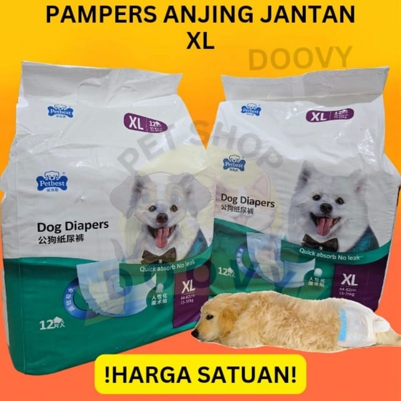 Jual PAMPERS ANJING JANTAN UKURAN XL DOG DIAPERS MALE DOG PAMPERS ...