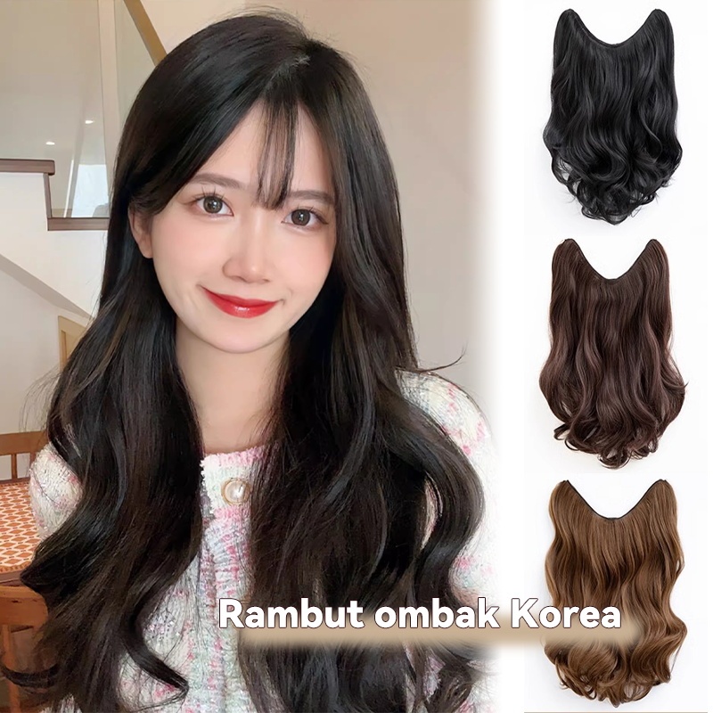 Jual 【King Ka】hairclip curly Wig korean style wig wanita hair extension ...