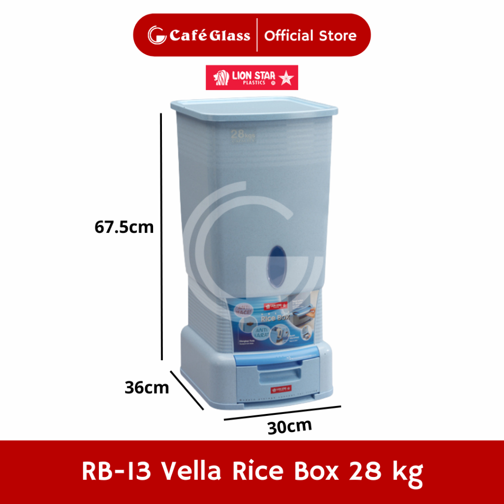 Jual TEMPAT BERAS TUTUP ANTI TIKUS RB-13 Vella Rice Box 28 kg LION STAR ...