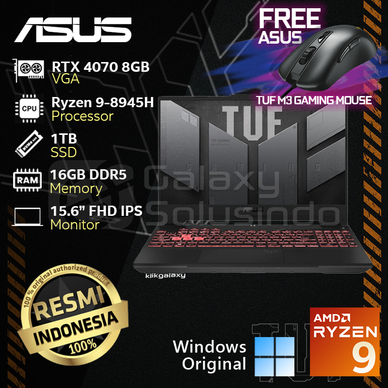 Jual ASUS TUF A15 GAMING FA507UI-R947K9M-OM RTX4070 8GB AMD Ryzen 9 ...