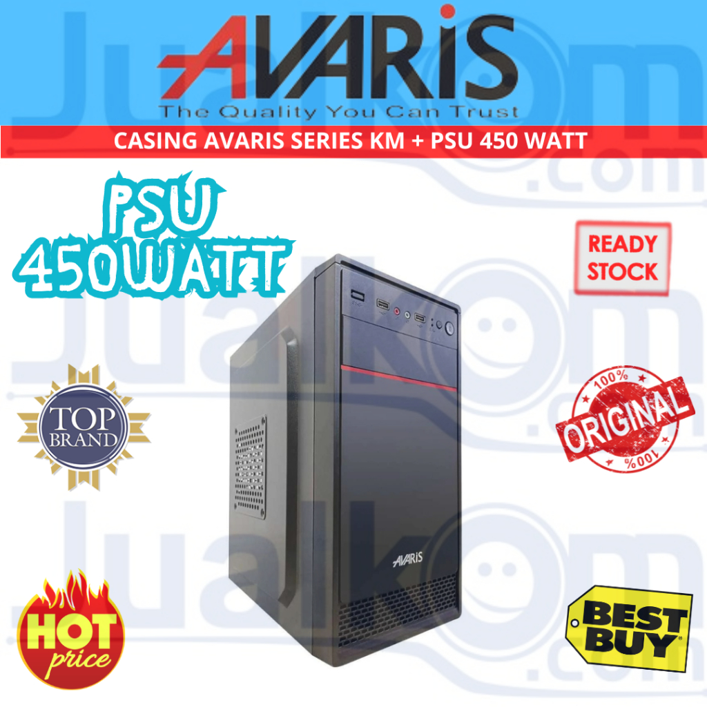 Jual Casing AVARIS KM SERIES + Power Supply 450 WATT Include PSU 450W | Shopee Indonesia
