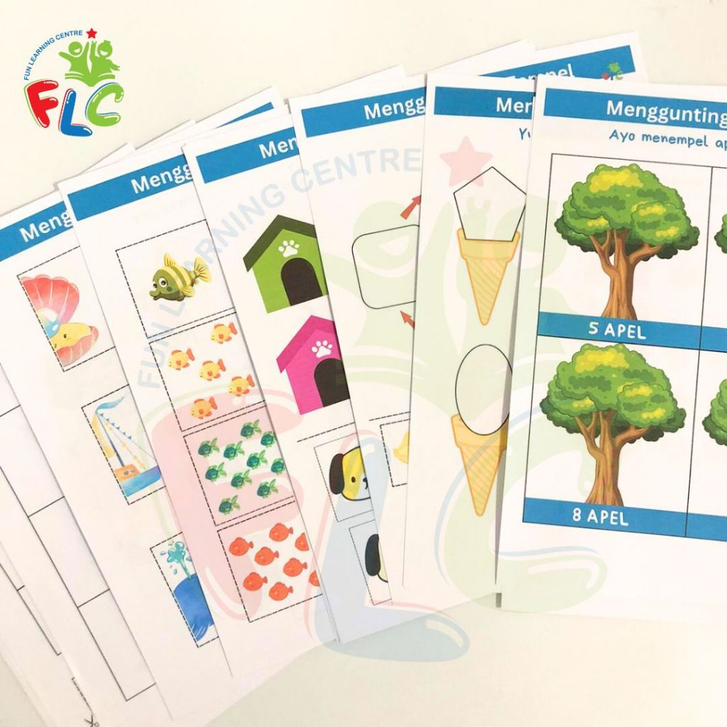 Jual Worksheet Anak 20 TEMA Aktivitas Menggunting Dan Menempel ANAK ...