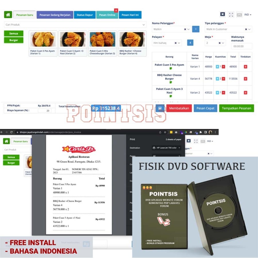 Jual DVD Software Aplikasi Restoran Cafe Lengkap Source Code PHP CI | Shopee Indonesia