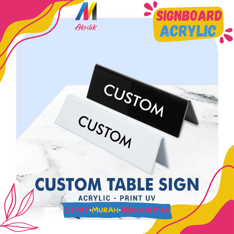 Jual CUSTOM TABLE SIGN / CUSTOM TULISAN PAPAN MEJA TEKUK / CUSTOM ...