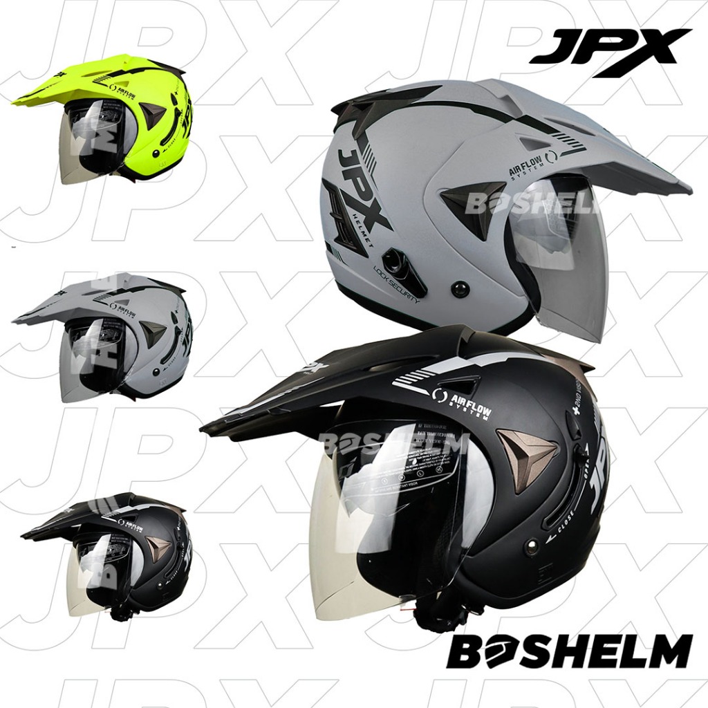 Jual BOSHELM Helm JPX SUPERMOTO Helm Cross Half Face SNI | Shopee Indonesia