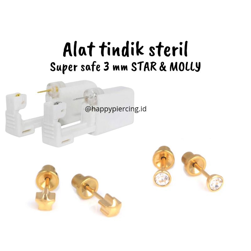 Jual alat tindik steril super safe STAR/MOLLY(nb-dewasa) | Shopee Indonesia
