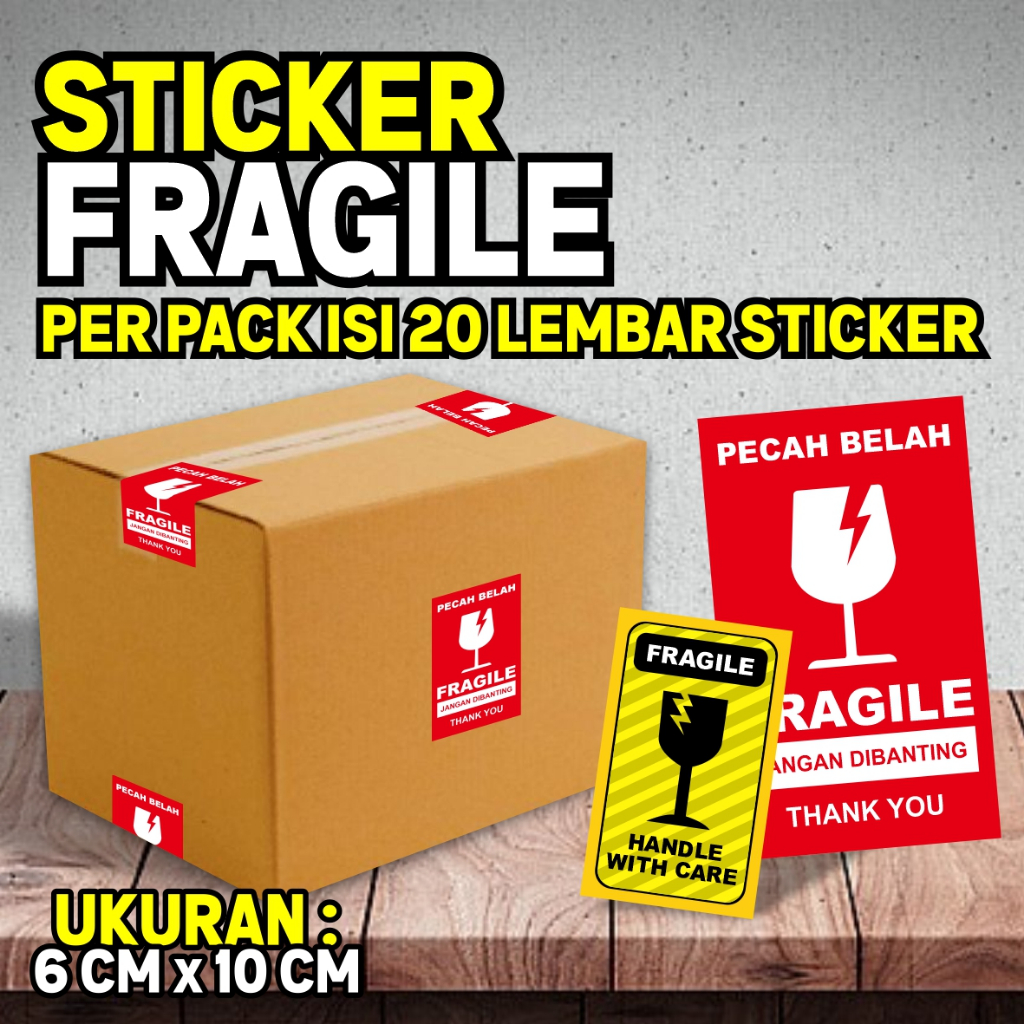 Jual STICKER FRAGILE / STICKER AWAS PECAH / STICKER HANDLE WITH CARE ...