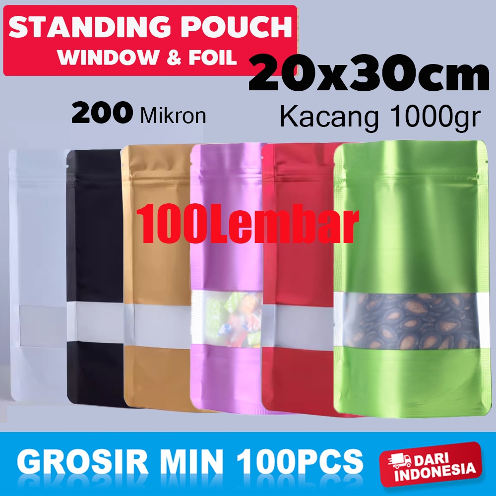 Jual STANDING POUCH 20x30cm 100PCS|PLASTIK KLIP Ziplock KEMASAN MAKANAN ...