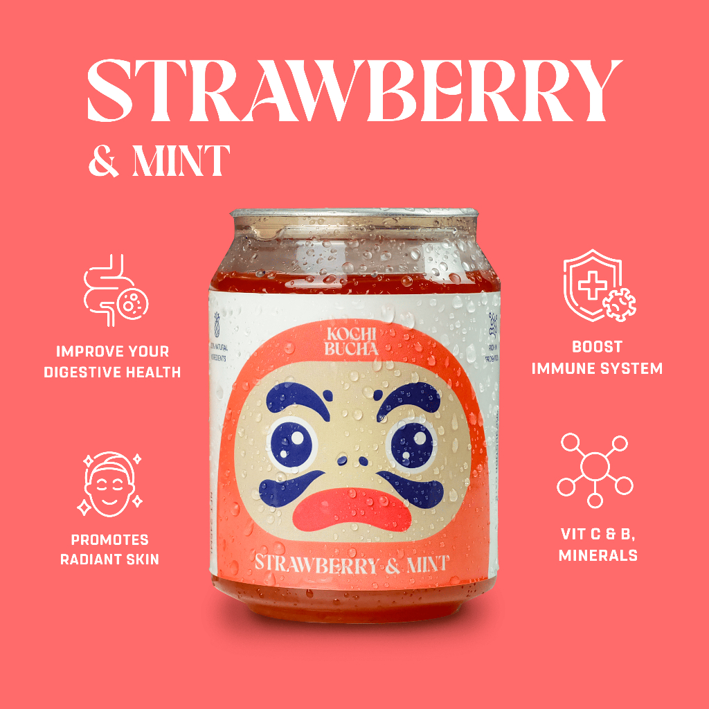Jual Kombucha Strawberry & Mint - 250 mL Kochibucha | Shopee Indonesia