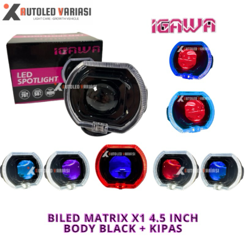 Jual Lampu Biled Matrix X1 4.5inch Body Black plus Kipas l Lampu projie ...