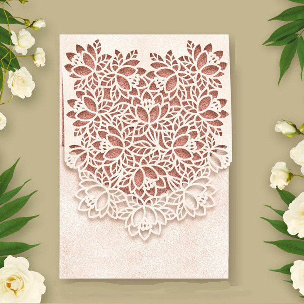 Jual Undangan Papercut 014B Undangan Pernikahan Ulang Tahun DIY Kertas Jasmine Plasma Mutiara ...