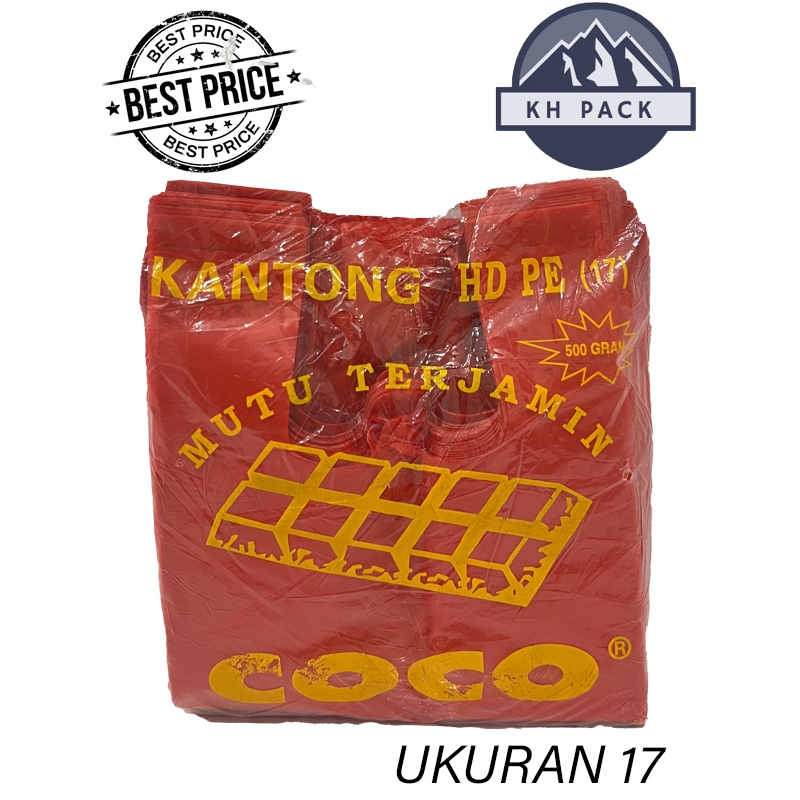 Jual KANTONG PLASTIK COCO ATAU TIFICO MERAH 500 GRAM 17/24/28/35/40/50 ...