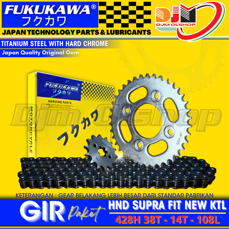 Jual Gear Set STD Gir Paket Supra Fit New Revo 100 Rantai 428H 36T 38T 40T 45T 50T Ukuran Jumbo ...