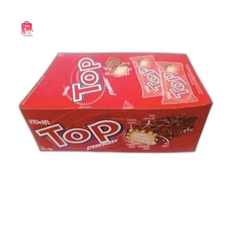 Jual Delfi Top Wafer Snack - Strawberry (1 box/24 pcs) | Shopee Indonesia