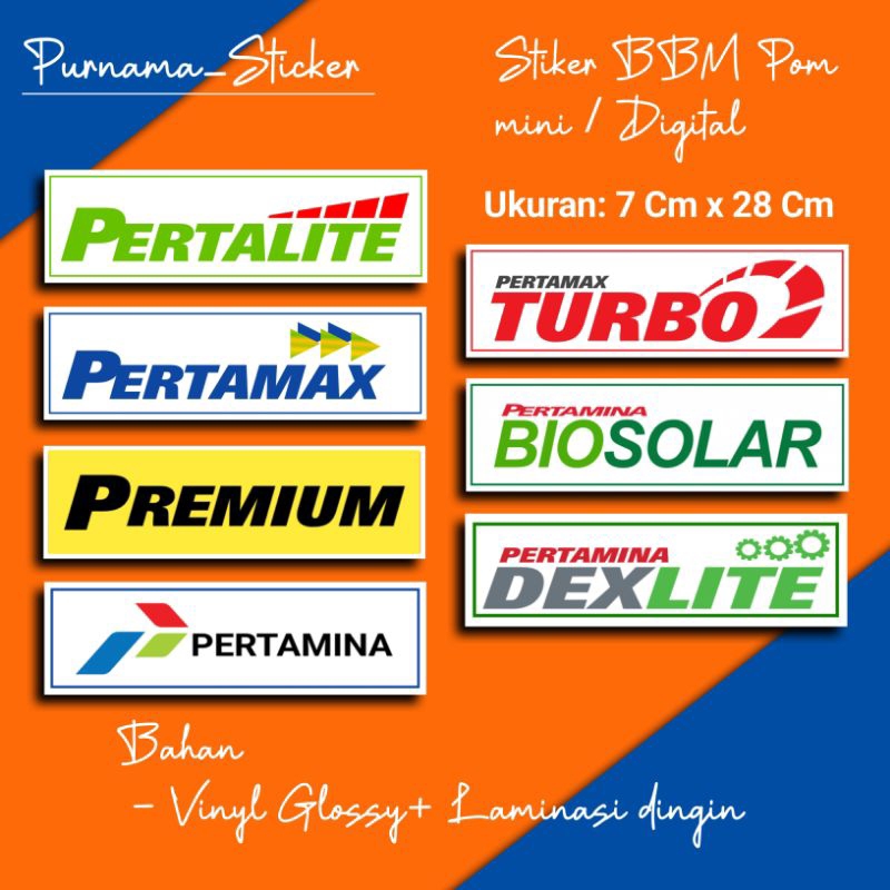 Jual STIKER PERTAMINI SPBU PERTAMINA PERTALITE PERTAMAX UKURA 7CMX28 CM ...