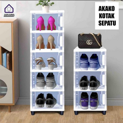 Jual RAK SEPATU KOTAK SEPATU BOX SEPATU BOX TRANSPARAN SERBAGUNA AKAKO ...
