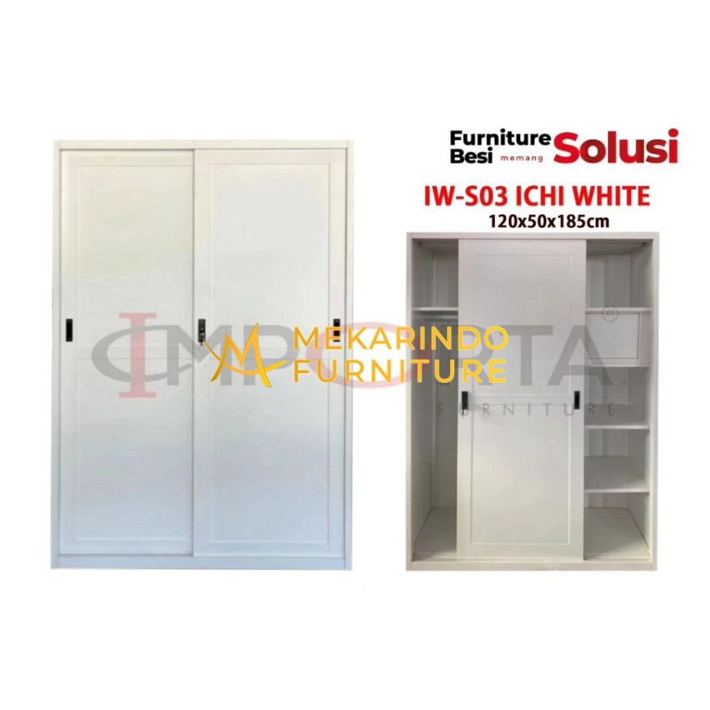 Jual Lemari Pakaian Besi / Steel 2PT SLD S03 ICHI WHITE | Shopee Indonesia