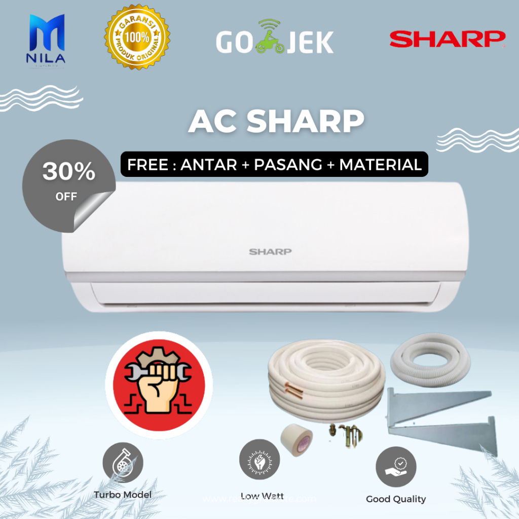 Jual AC Sharp AH-A5SAY AC Split 1/2 PK Makassar | Shopee Indonesia
