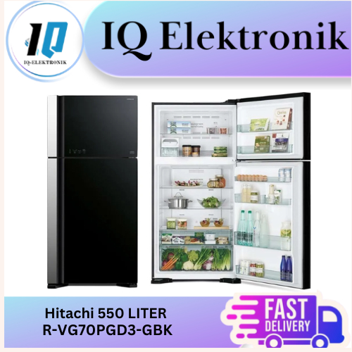 Jual KULKAS 2 PINTU HITACHI R-VG70PGD3-GBK INVERTER DUAL FAN COOLING 510L | Shopee Indonesia