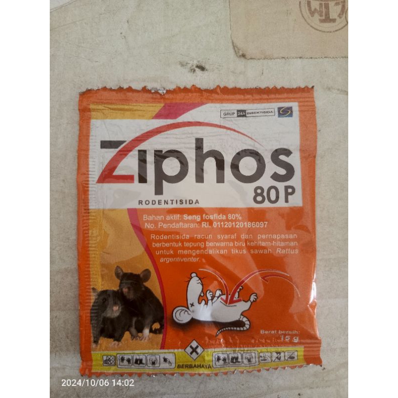 Jual Racun Tikus ZIPHOS 80 P kemasan 15 Gram | Shopee Indonesia