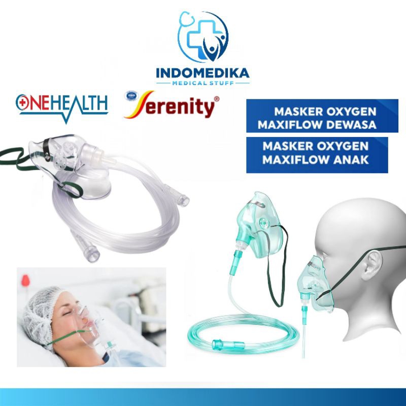 Jual Masker Oksigen Dewasa dan Anak/ Oxygen Mask Adult & Pediatric ...