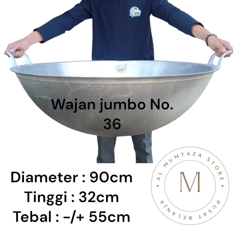 Jual kuali wajan super jumbo ukuran no 36. bahan tebal alumunium ...