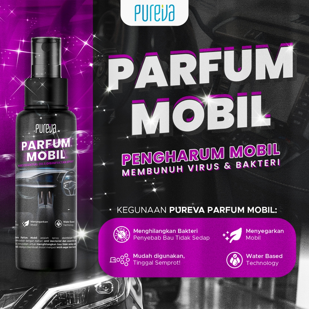 Jual Pureva Parfum Mobil - Spray Disinfektan Pengharum Mobil – 100ml ...