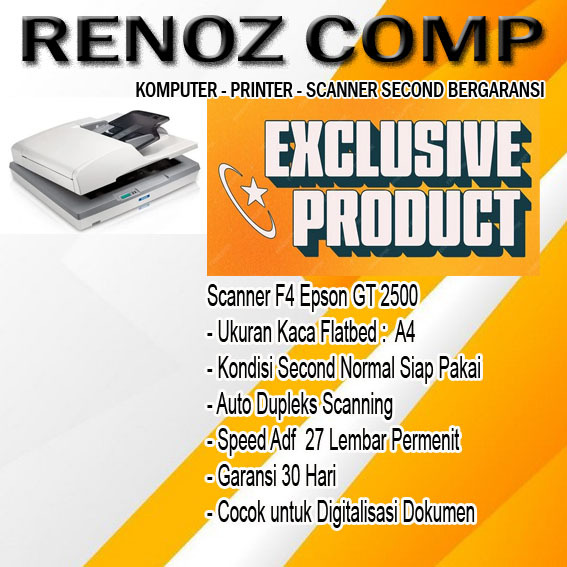 Jual SCANNER F4 EPSON GT 2500 SPEED 27 HALAMAN PERMENIT GAMBAR JERNIH ...