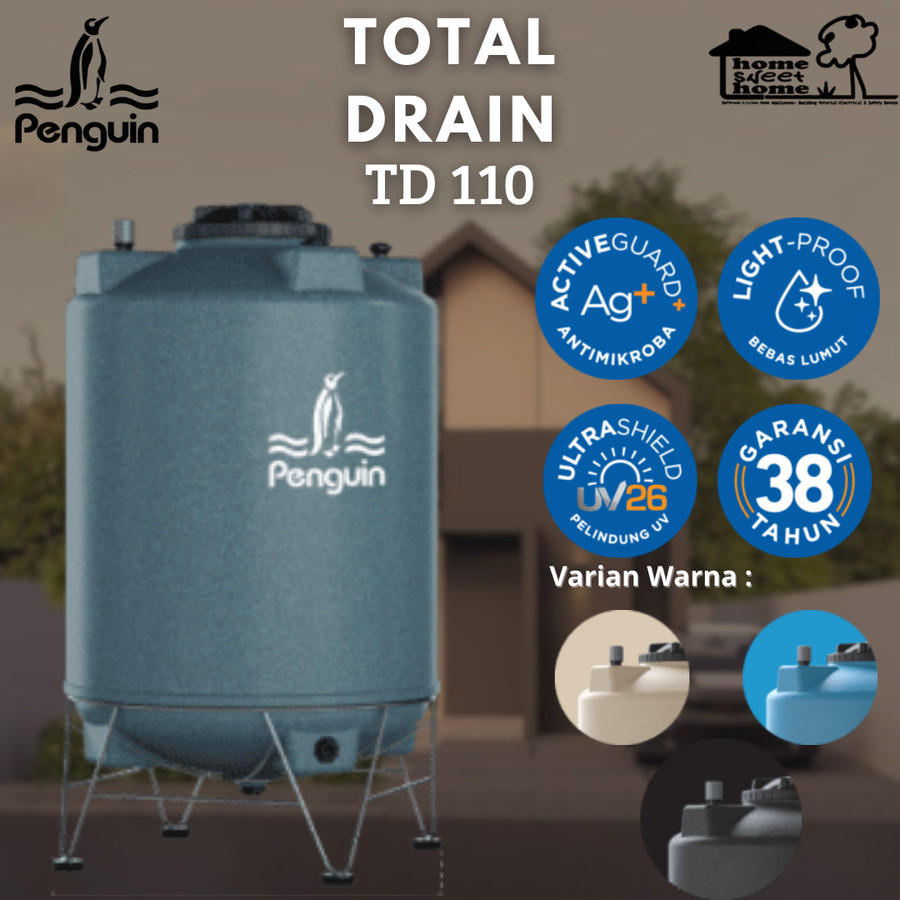 Jual Penguin Tangki Air TD 160 Kapasitas 1550 Liter Total Drain Tank ...