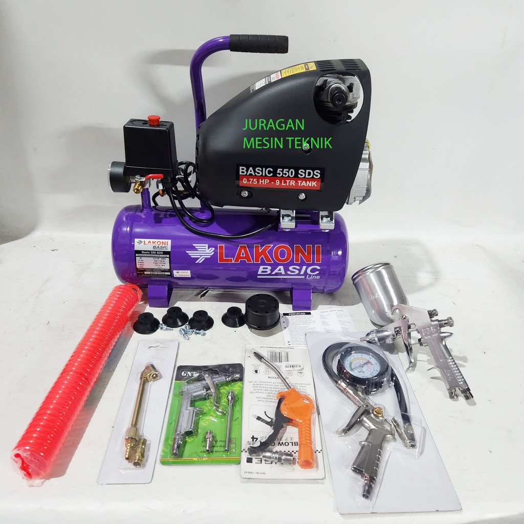 Jual Mesin Kompresor Lakoni Basic 550 SDS & Spray Gun | Shopee Indonesia