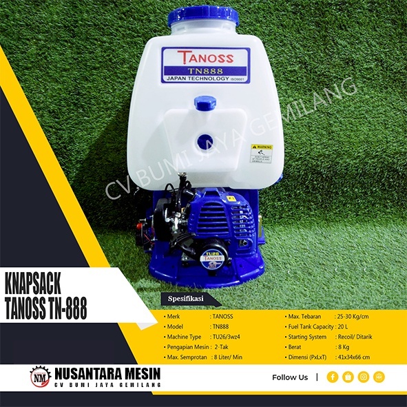 Jual MESIN SEMPROT HAMA / KNAPSACK POWER SPRAYER TANOSS TN-888 2 TAK 20 LITER | Shopee Indonesia