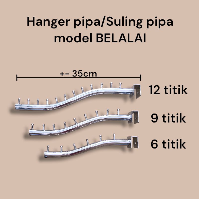 Jual Hanger pipa / Suling Pipa model BELALAI chrome tebal | Shopee ...