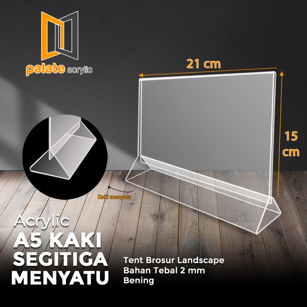 Jual Acrylic Tent Brosur A5 Kaki Segitiga Menyatu Landscape 2MM ...