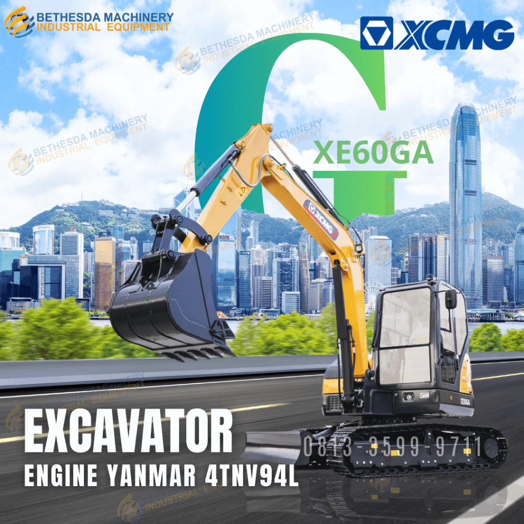 Jual Harga Excavator Alat berat XCMG XE60GA - Eskavator 6 Ton Engine Yanmar 4TV94L Unit Baru ...