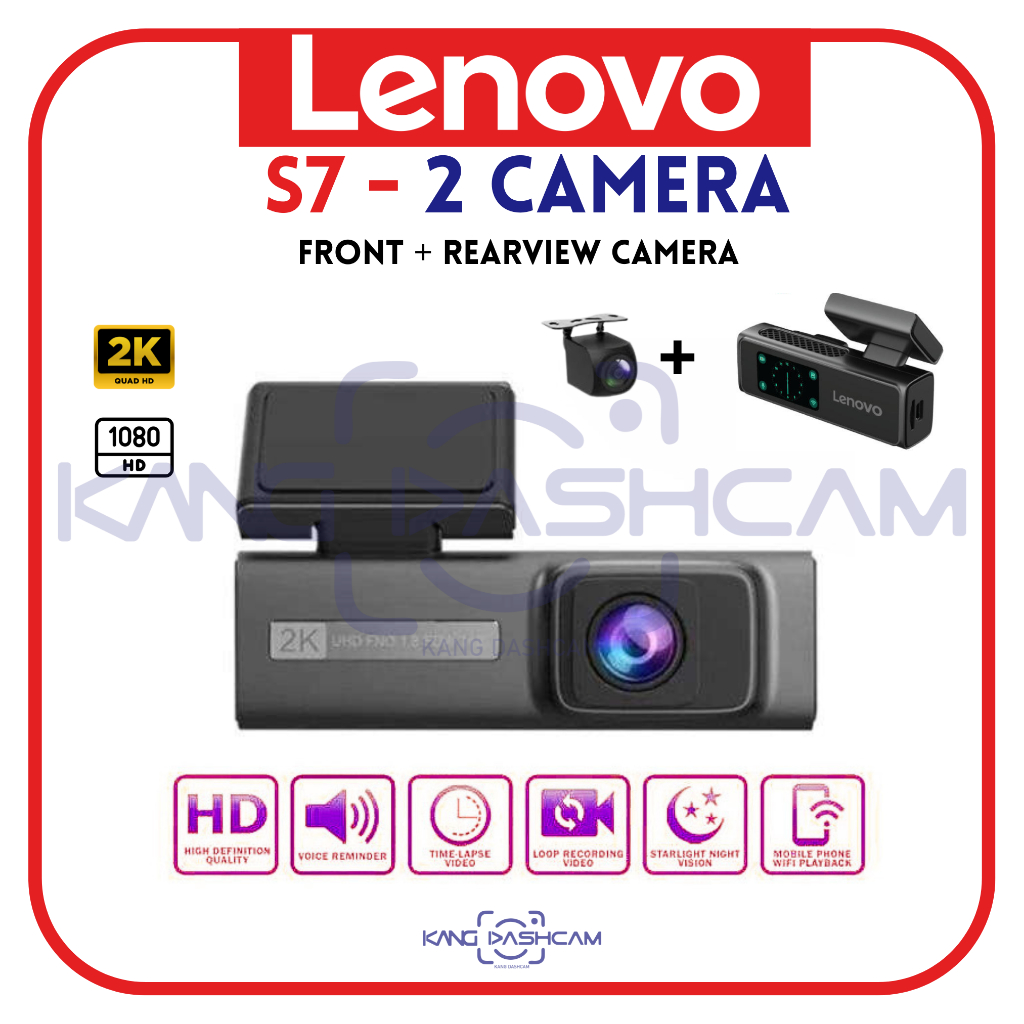 Jual Lenovo S7 2K Dual Camera Dashcam Kamera Mobil Dash Cam | Shopee Indonesia
