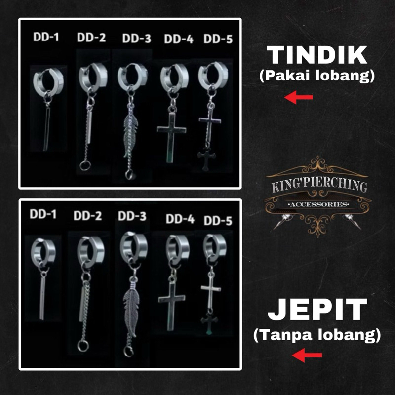 Jual Anting style korea Tindik dan jepit model gantungan pria wanita ...