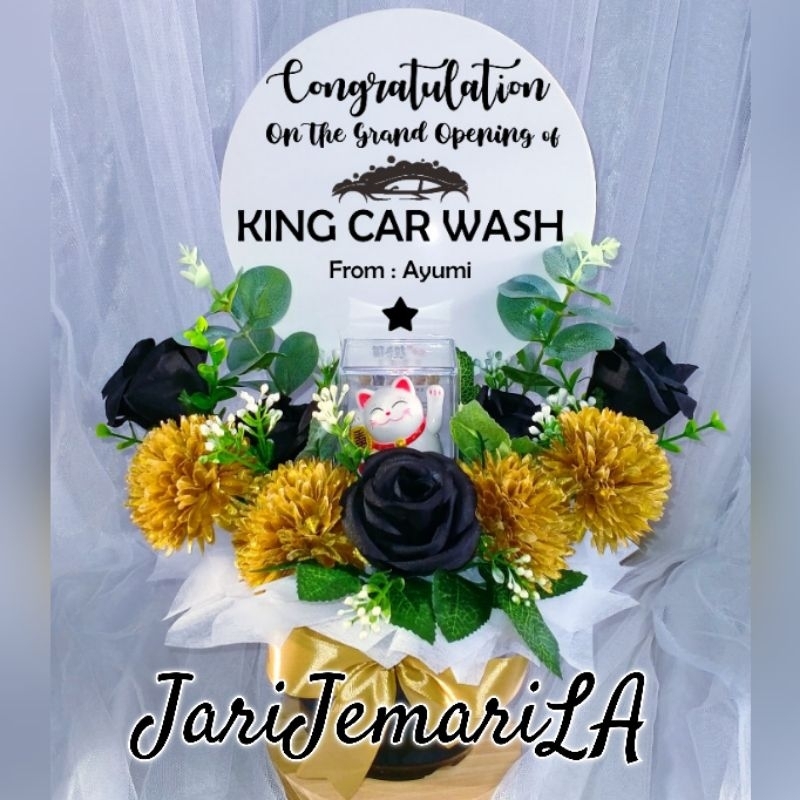 Jual BISA KIRIM HARI INI - Buket Bunga Akrilik + lucky cat untuk grand ...