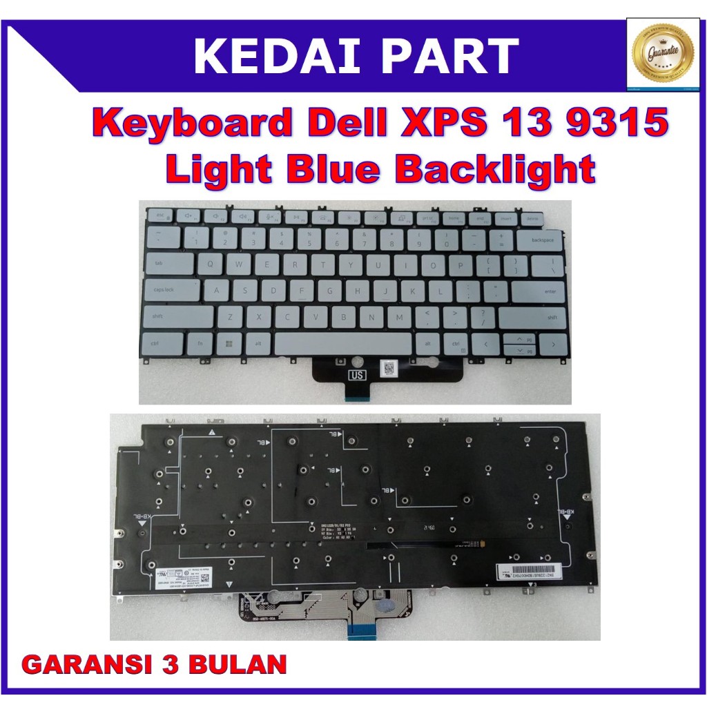 Jual Keyboard Dell XPS 13 9315 0NY0PX NY0PX Light Blue Backlight ...