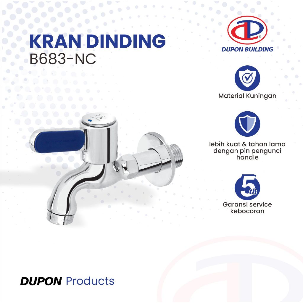 Jual DUPON Wall Faucet Kran Air Dinding Tembok Bak Mandi 1/2 inch B683 ...