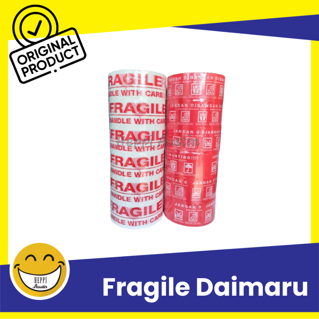 Jual Lakban Fragile Jangan Dibanting Merah 48 MM x 100 M Daimaru 1PCS | Shopee Indonesia